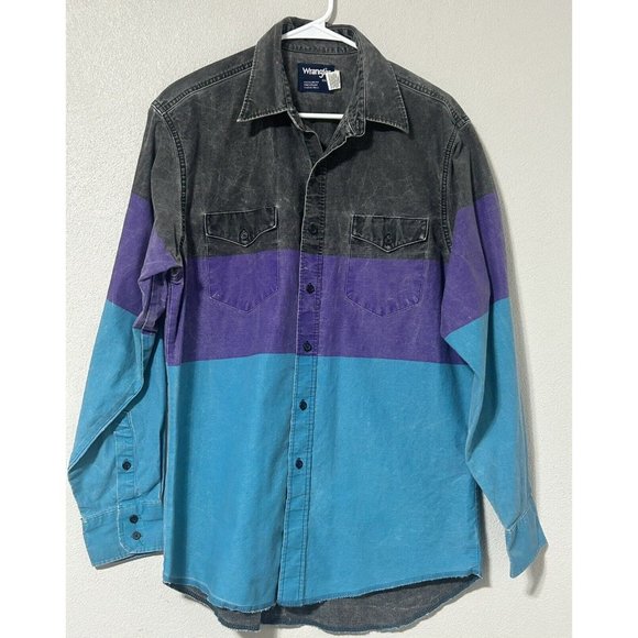 Wrangler | Shirts | Vintage Wrangler Brushpopper Striped Western Cowboy ...